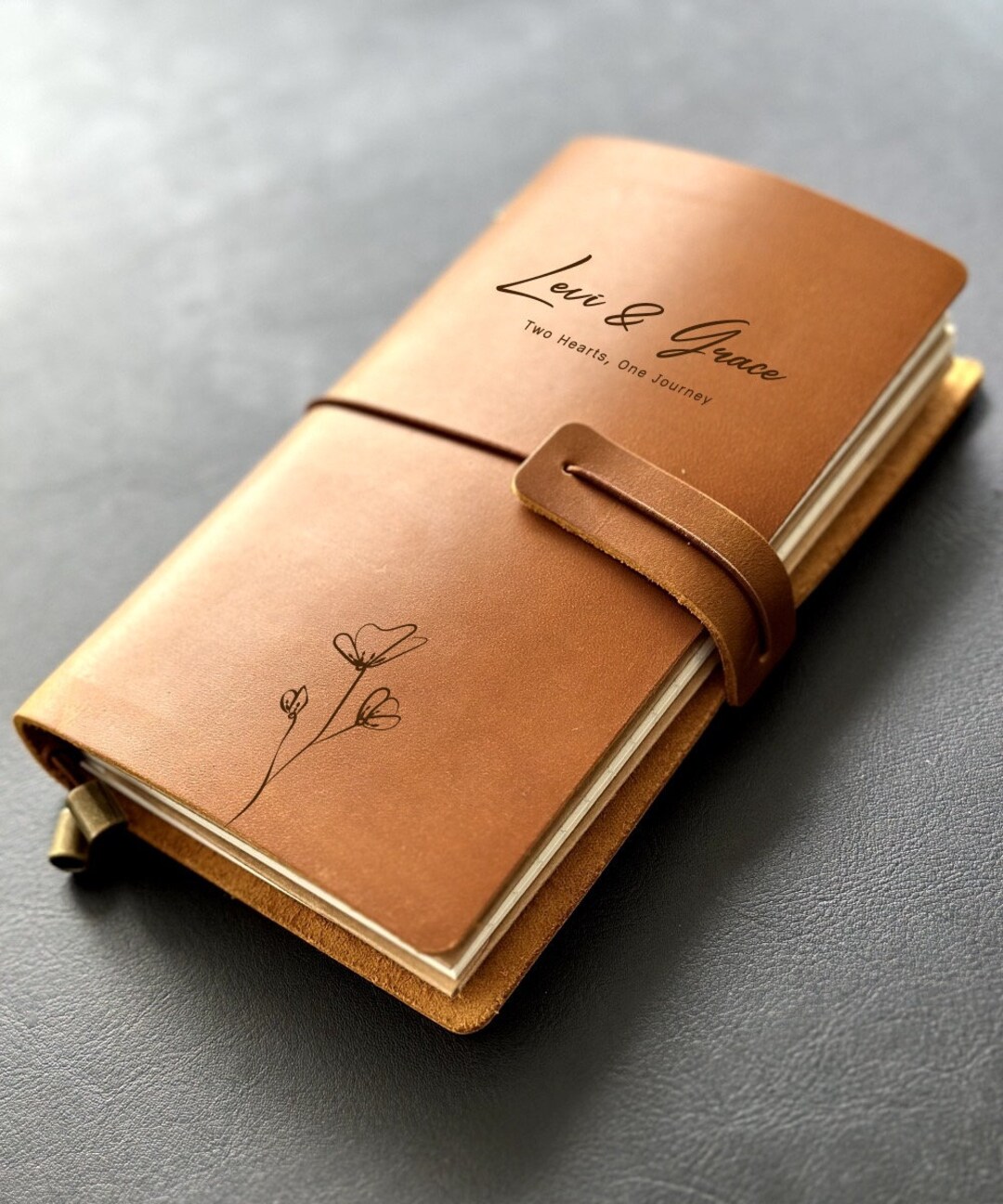 Custom Engraved Leather Journal • Personalised Journal for Writers ...