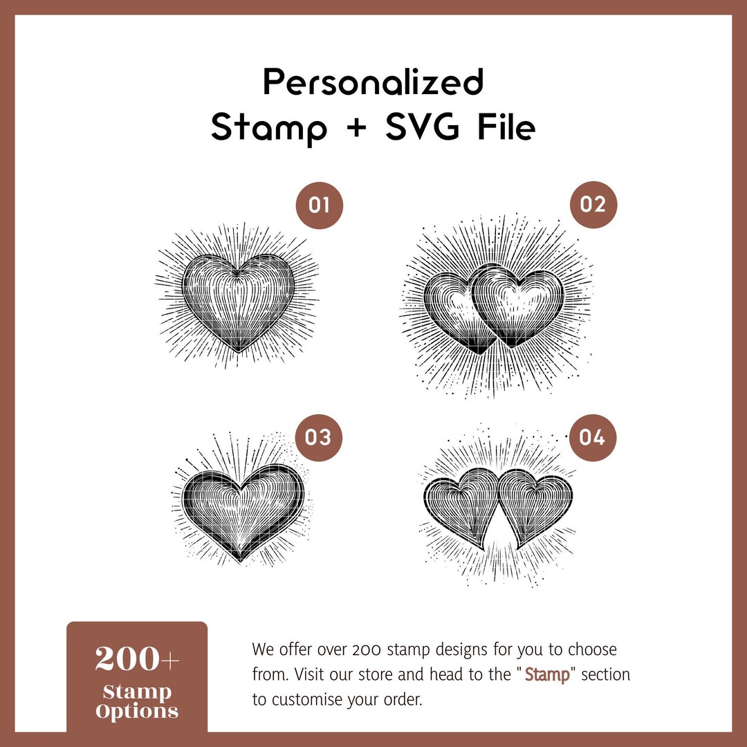 H01 - Burst Heart SVG Bundle, Line Art Love Stamp, Wedding Heart ...