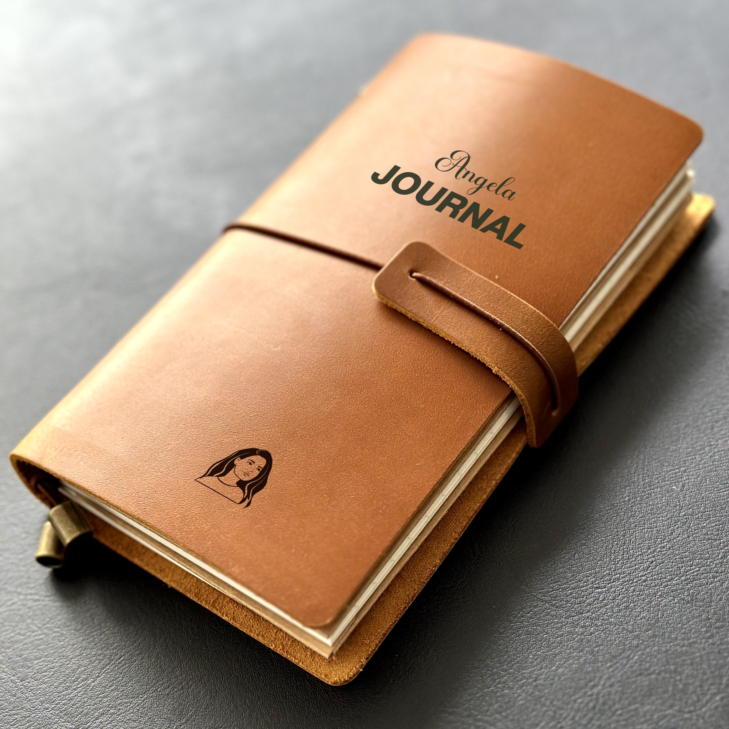 Custom Leather Notebook / Personalised Portrait Leather Journal ...