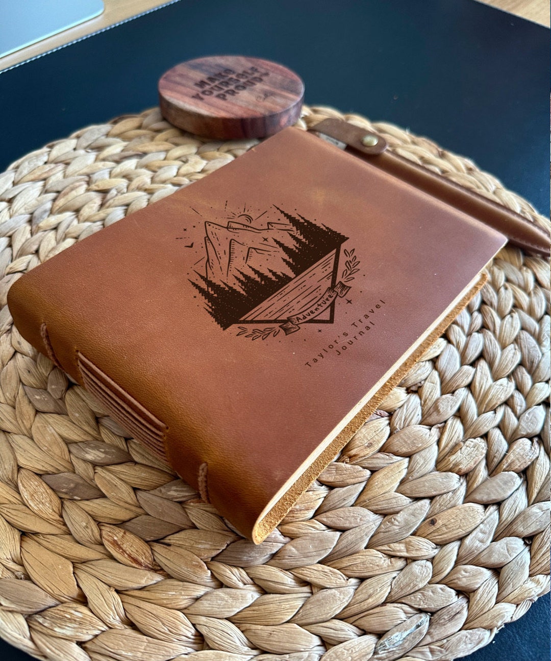 Personalized Leather Travel Journal, Custom Leather Notebook, Adventure ...