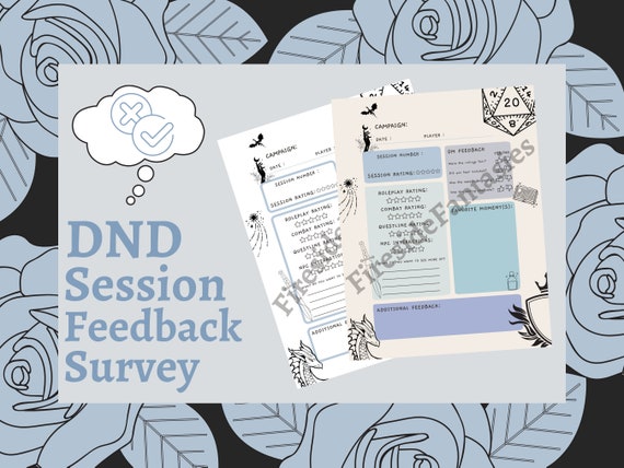 DND Session Feedback Survey to Improve Your Campaign for - Etsy