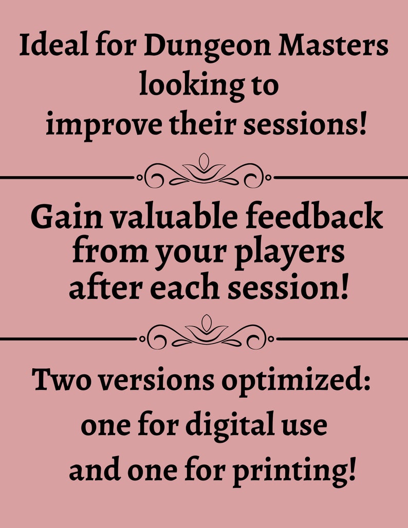 DND Session Feedback Survey to Improve Your Campaign for Dungeon ...