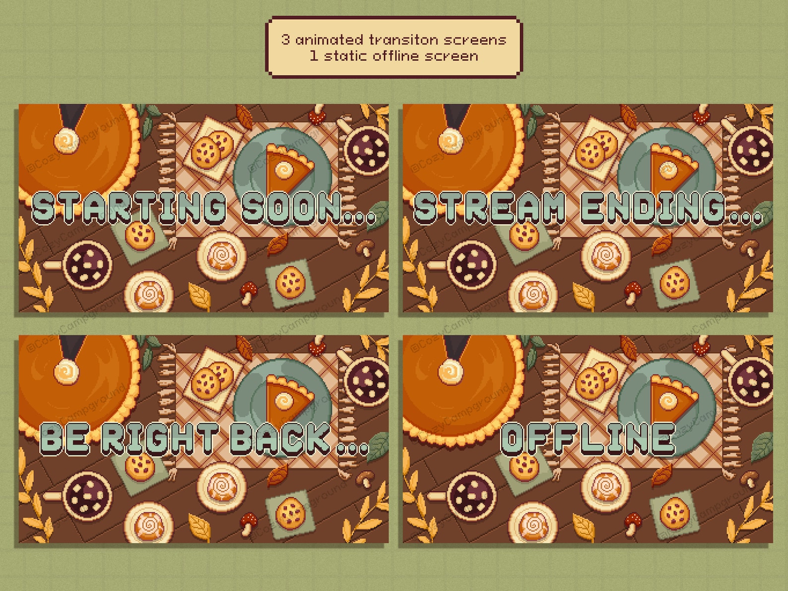 Autumn Pumpkin Spice Stream Overlay Package | OBS, Twitch, Youtube ...