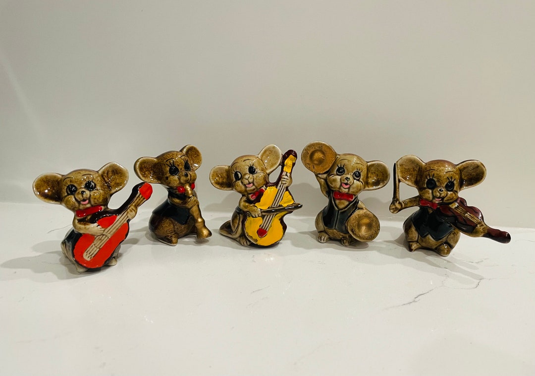 Vintage Porcelain Music Mice Band Set Figurines Musical - Etsy