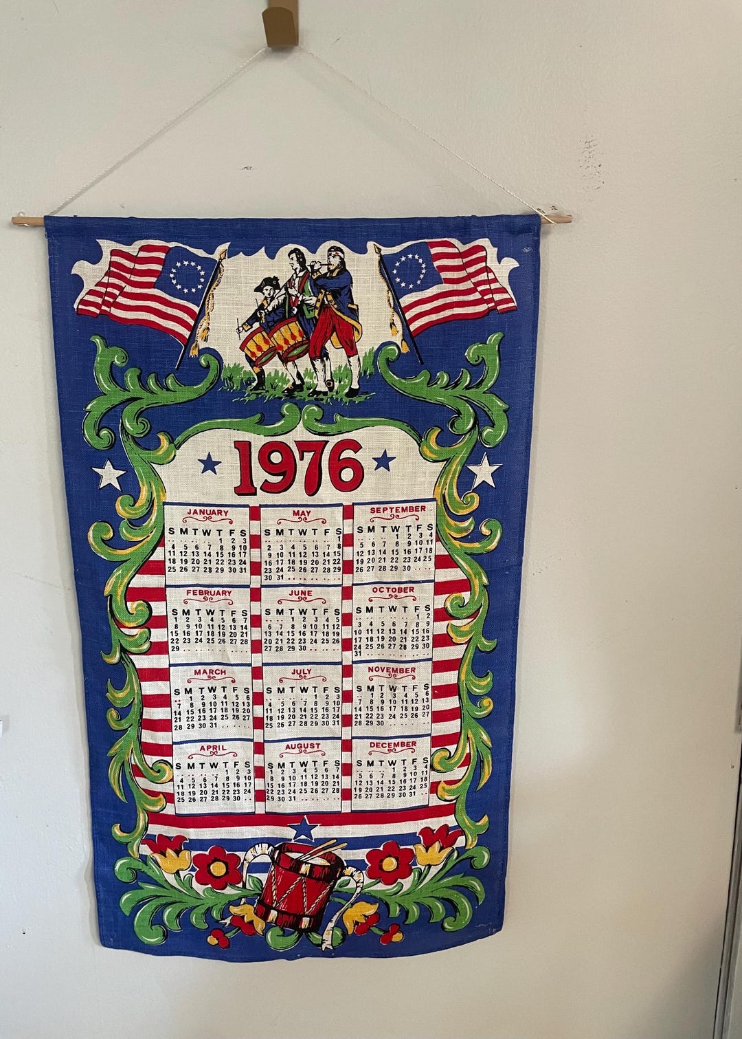 Vintage Bicentennial 1976 Hanging Calendar Blue - Etsy