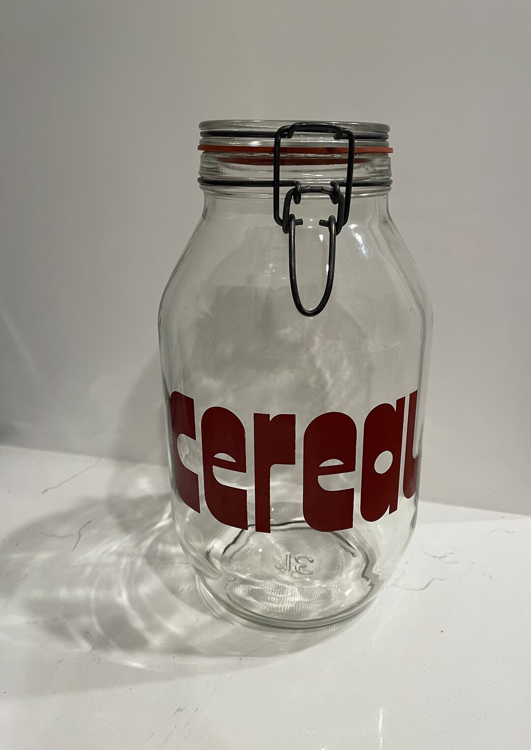 Vintage Clear Glass Cereal Canister 3 Liter - Etsy
