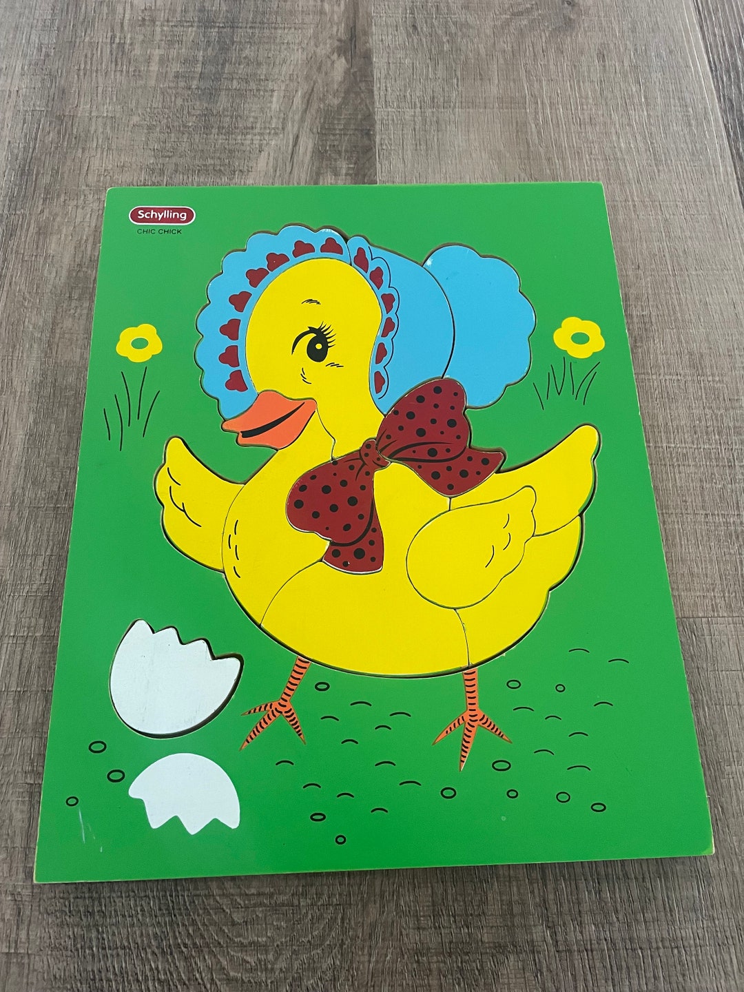 Vintage Schylling Chic Chick Wood Puzzle - Etsy