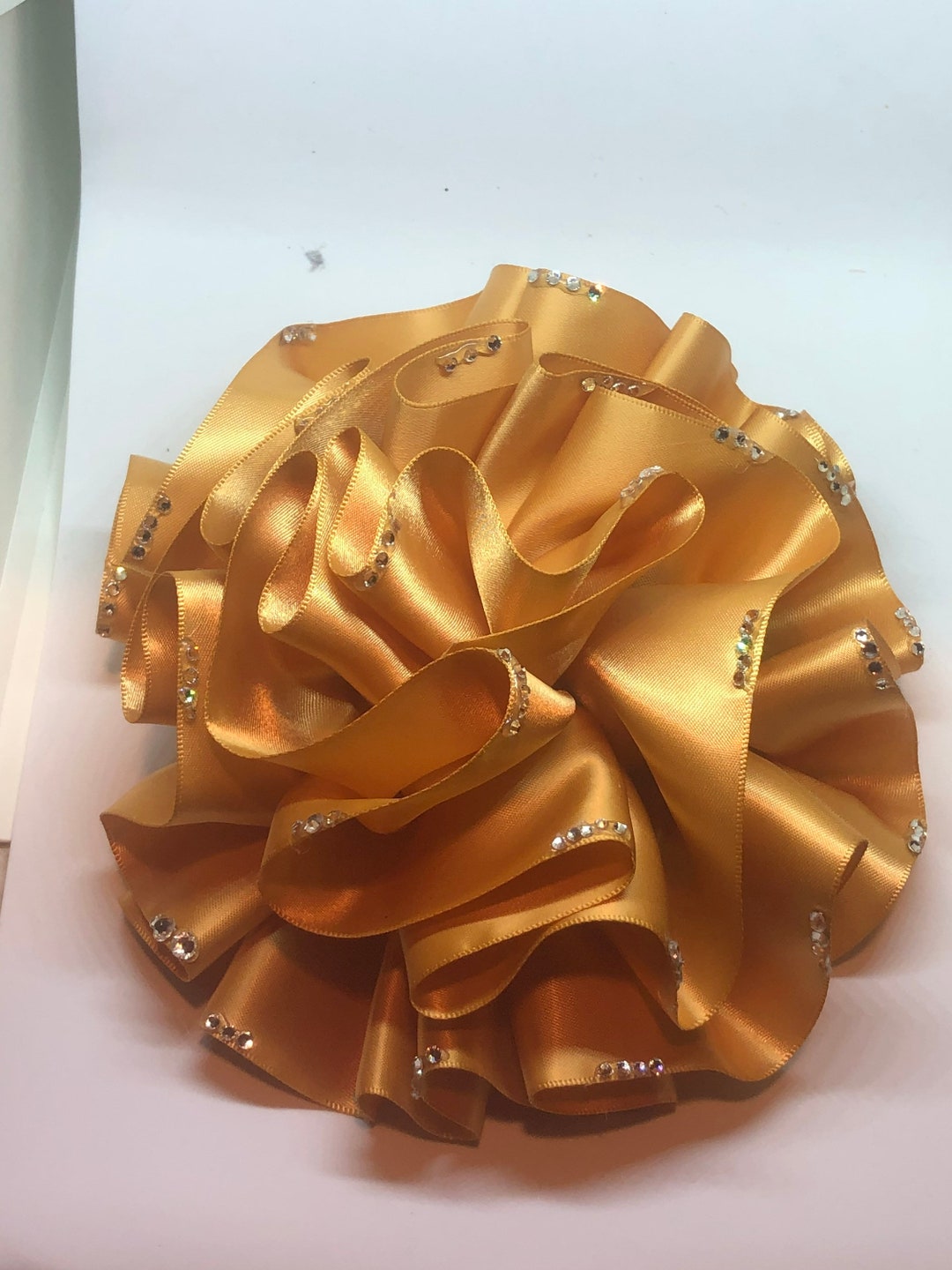 Gold Satin Ribbon Flower - Etsy