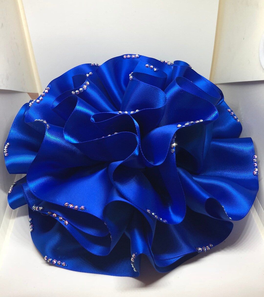 Royal Blue Flower Pin With Rhinestones - Etsy