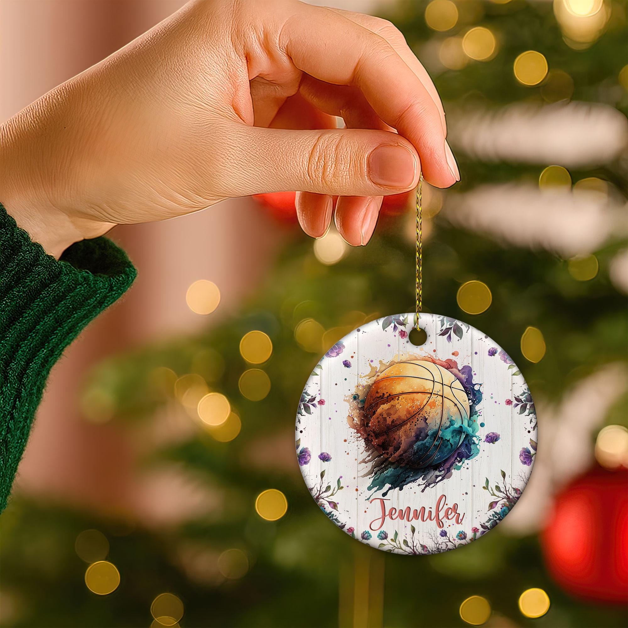 Basketball Lover Personalized Ceramic Ornament – Custom Sports ...