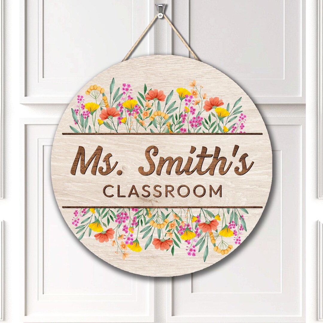 Personalized Classroom Wooden Sign, Teacher Door Sign, Teacher ...