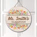 Personalized Teacher Wooden Door Sign: Floral Classroom Decor - Etsy