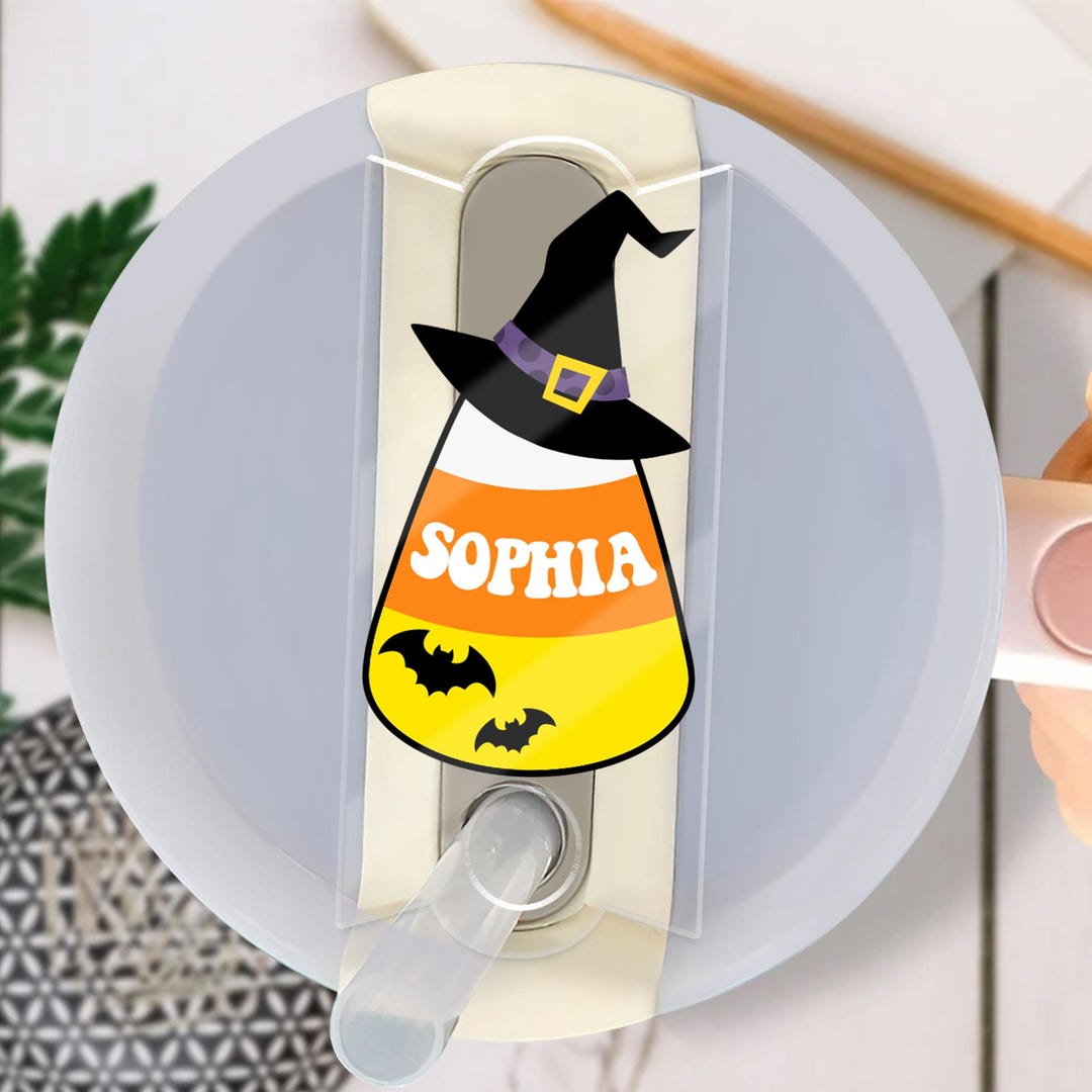 Personalized Candy Corn Tumbler Name Tag, Halloween Candy Corn Tumbler ...