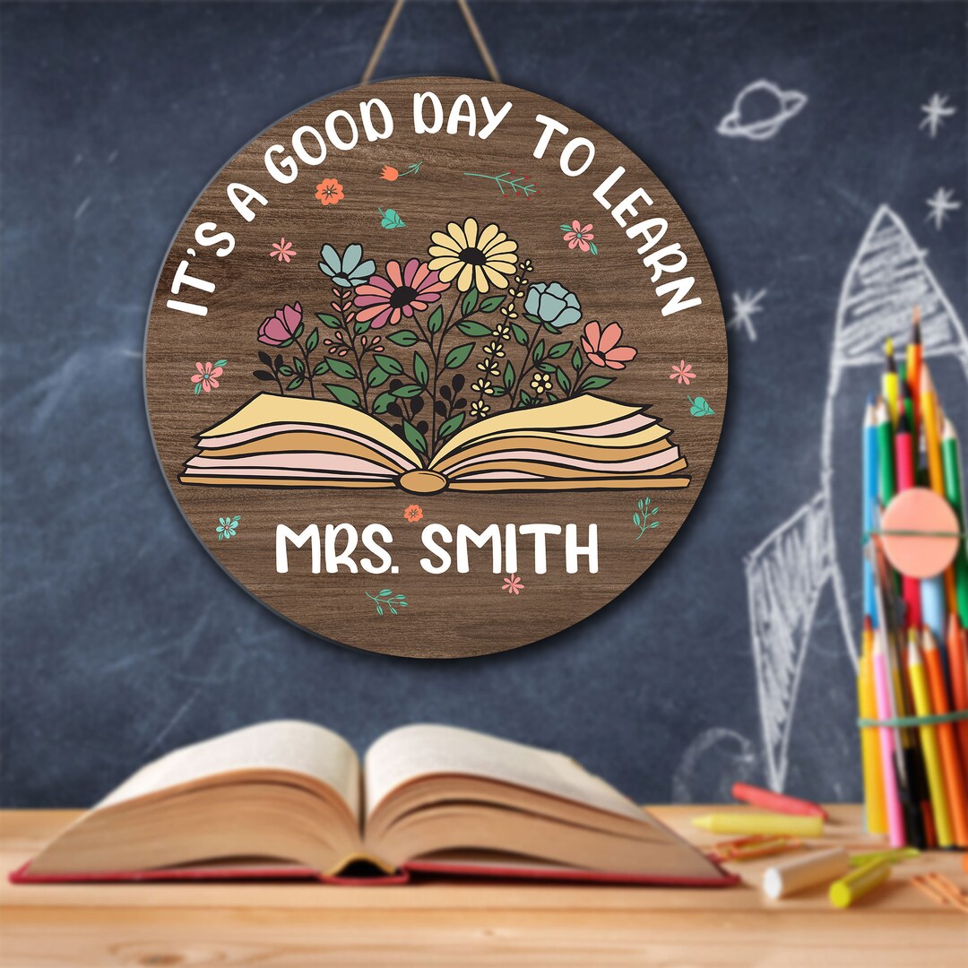 Personalized Classroom Wooden Sign, Teacher Door Sign, Teacher ...