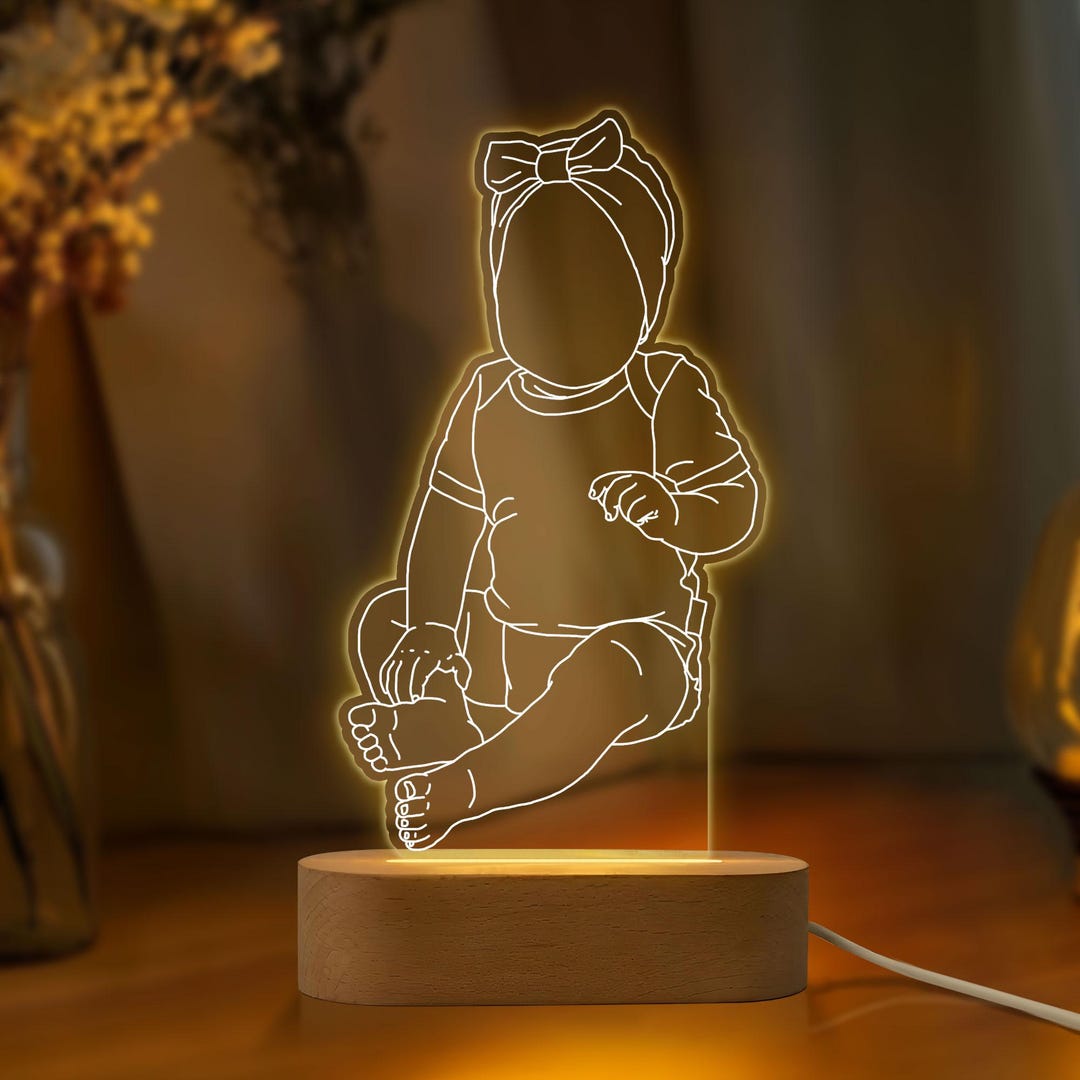 Photo Baby Night Light for Baby, Custom Night Light Handmade Drawing ...