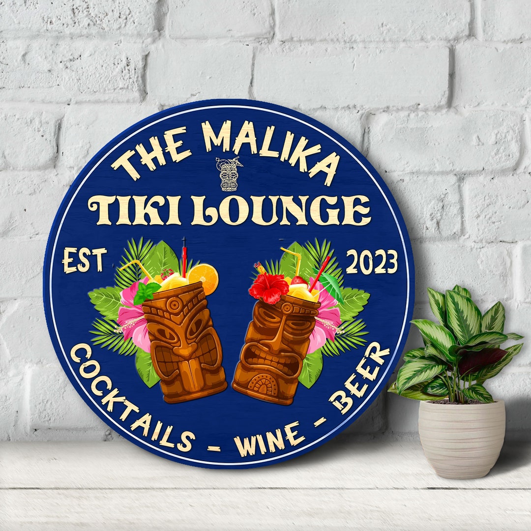 Personalized Tiki Bar Wooden Sign, Tiki Bar Wood Signs Tiki Bar Signs ...