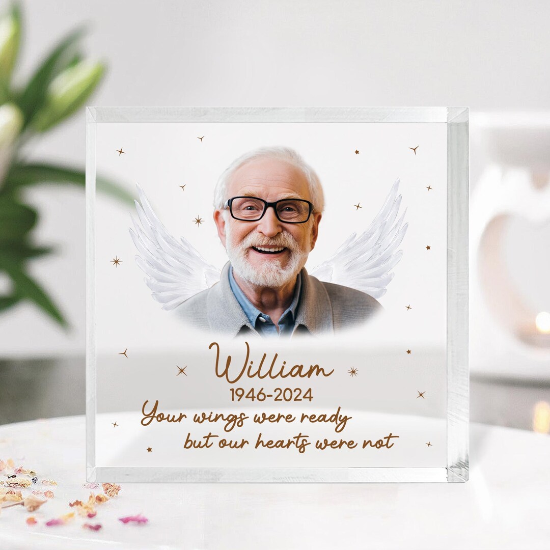Personalized Memorial Plaque Photo, Custom Memorial Acrylic Photo Block ...