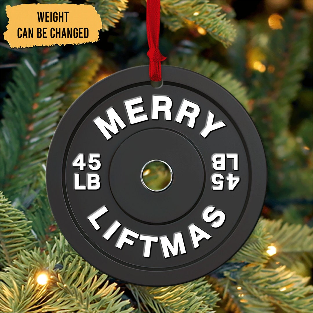 Personalized Merry Liftmas Ornament, Weight Lifting Christmas Ornament ...