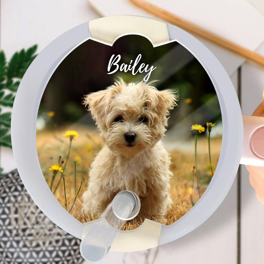 Personalized Pet Portrait Stanley Topper: Dog Tumbler Name Plate - Etsy