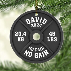 Personalized Weight Lifting Christmas Ornament, Workout Christmas ...