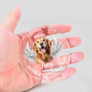Personalized Dog Memorial Crystal Ornament, Pet Memorial Ornament, in ...