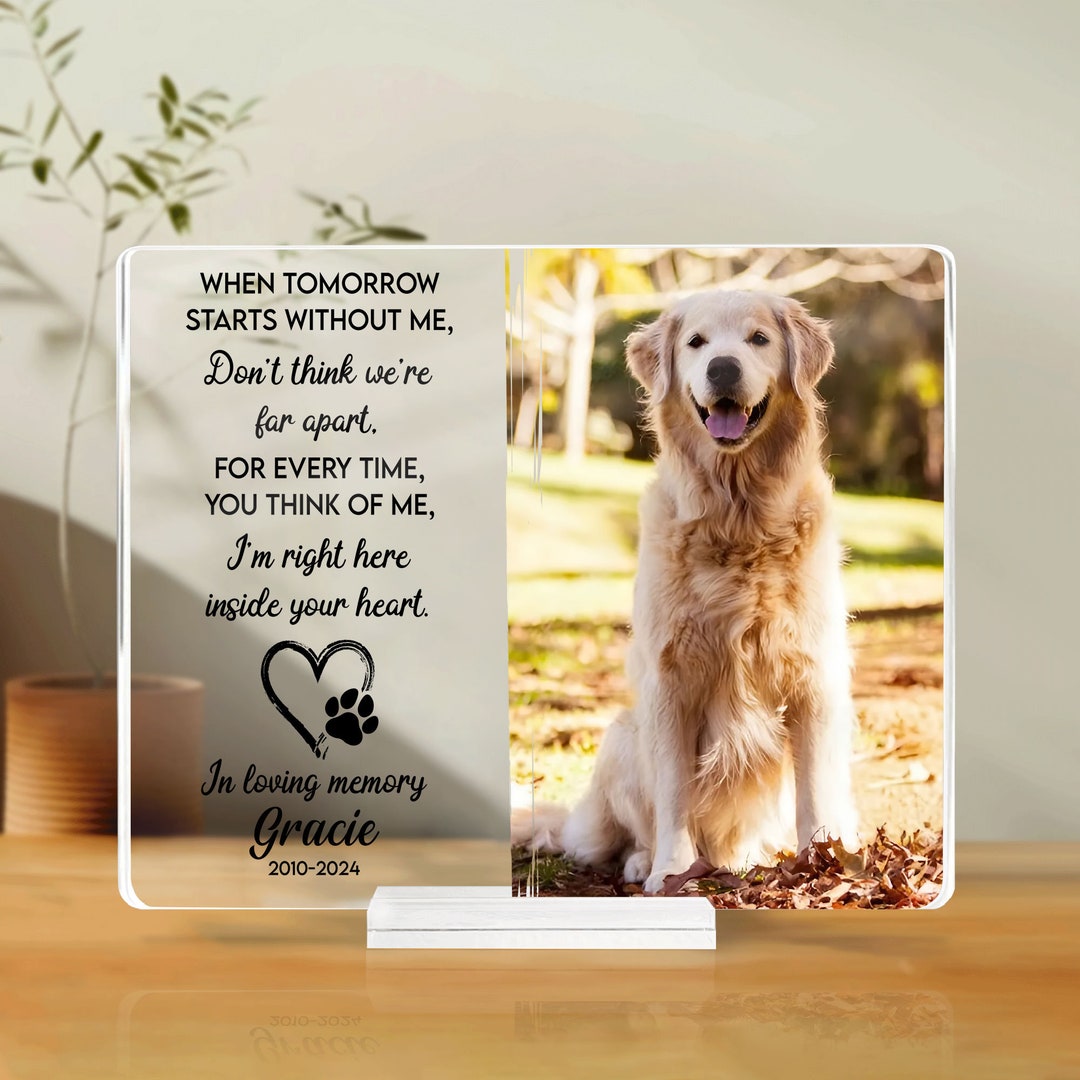 Personalized Pet Memorial Plaque, Custom Photo Pet Memorial Gift, Pet ...