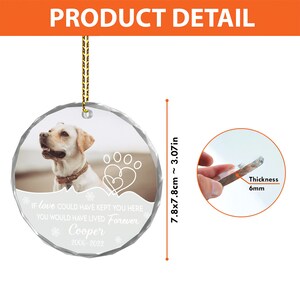 Personalized Dog Memorial Crystal Ornament, Pet Memorial Ornament, in ...