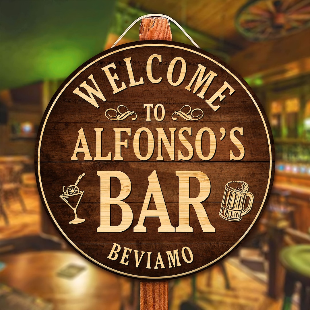 Personalized Bar Wooden Signs, Bar Signs, Whiskey Bar Sign, Custom ...