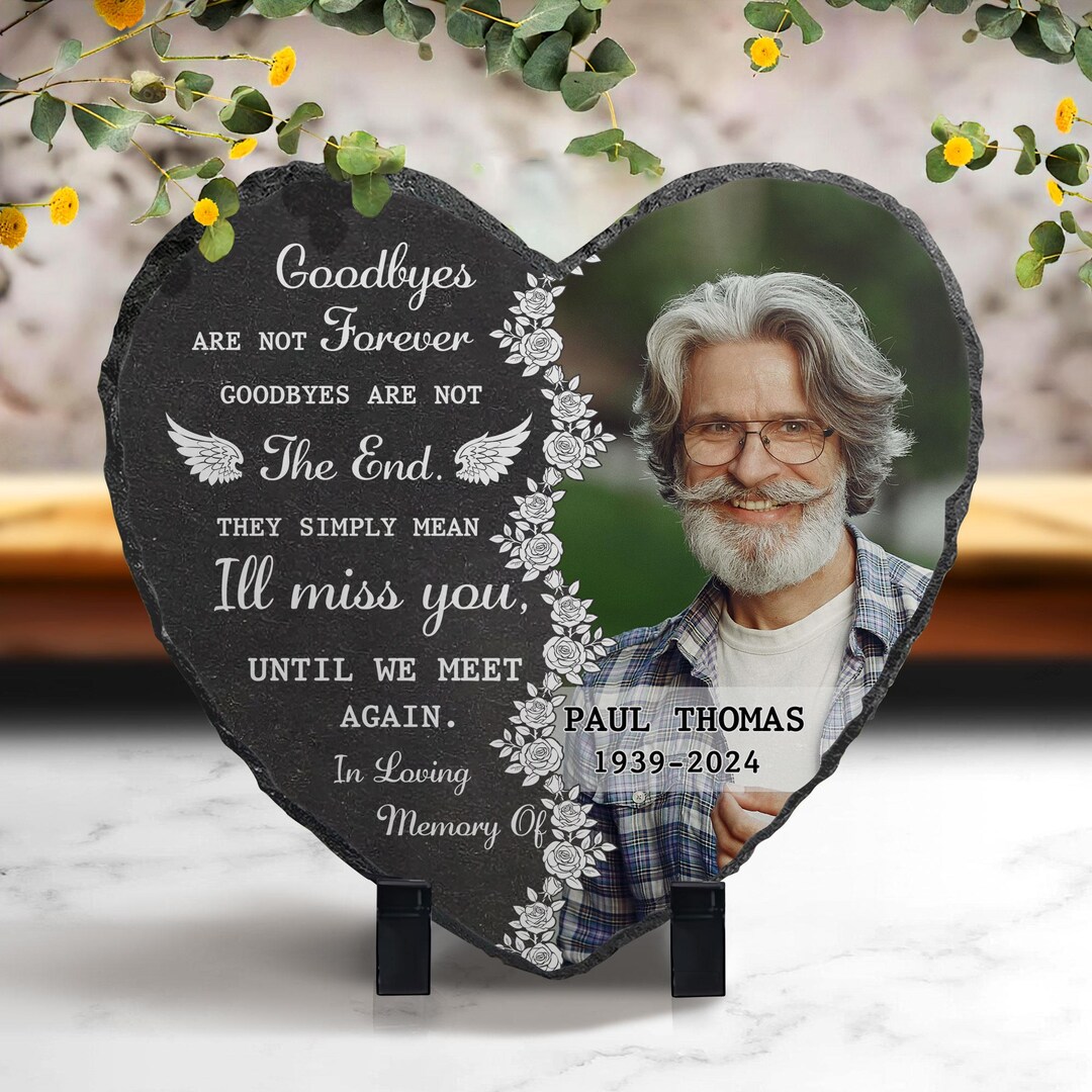 Personalized Memorial Photo Plaque, Memorial Garden Stone, Photo ...