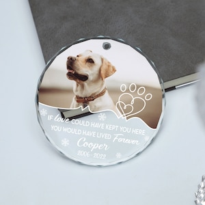 Personalized Dog Memorial Crystal Ornament, Pet Memorial Ornament, in ...