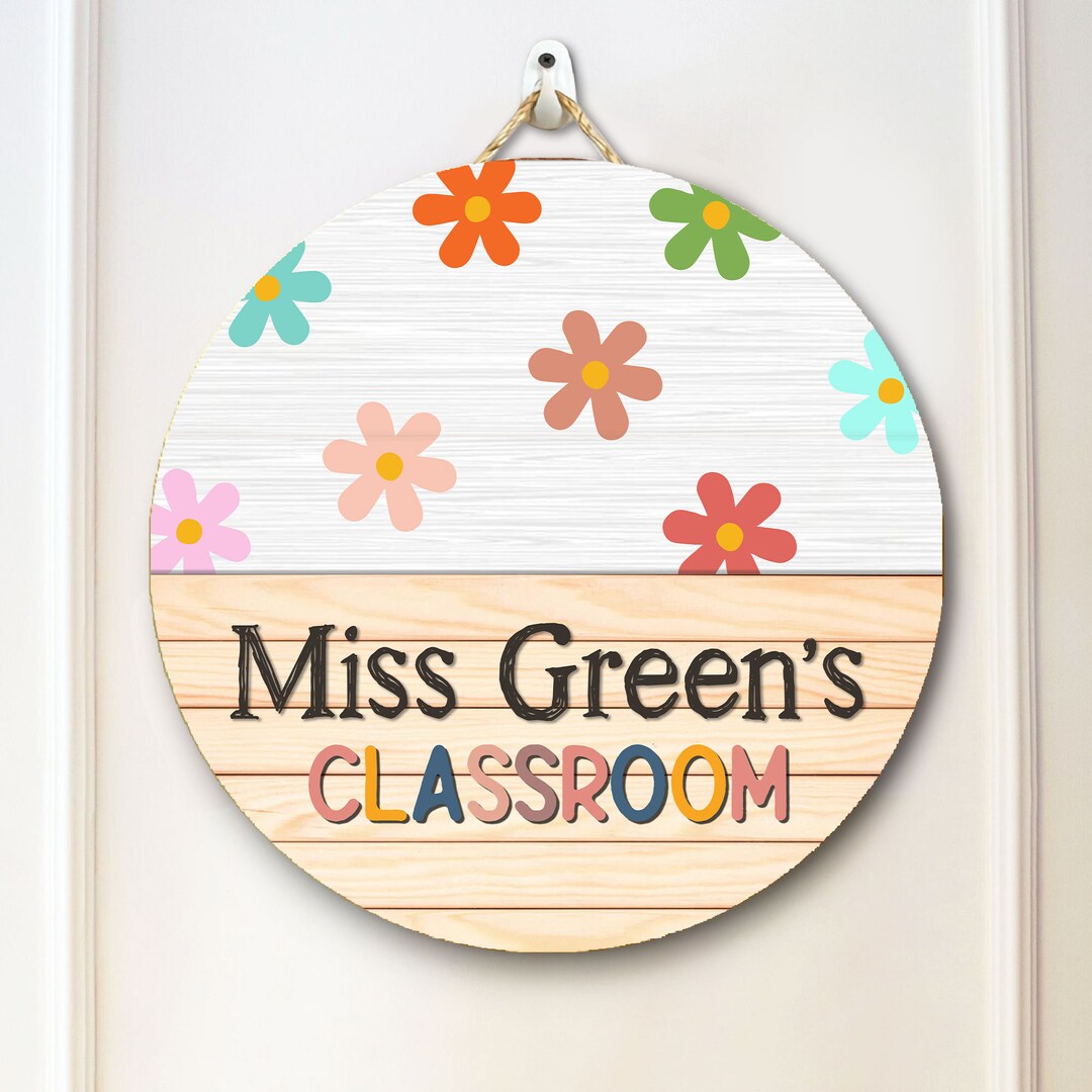 Personalized Classroom Wooden Sign, Teacher Wooden Sign Classroom Decor ...