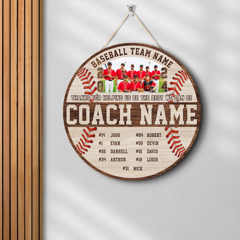 Personalized Baseball Team Wooden Sign: Coach Gift - Etsy
