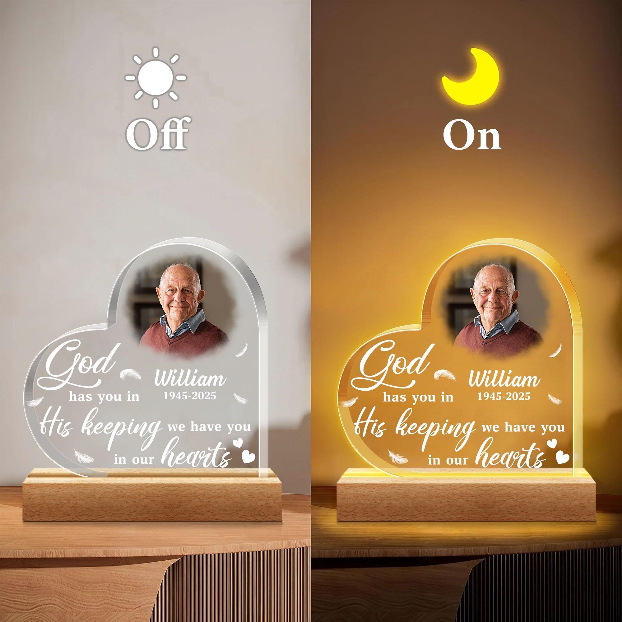 Personalized Memorial Photo Night Light: Sympathy Gift - Etsy