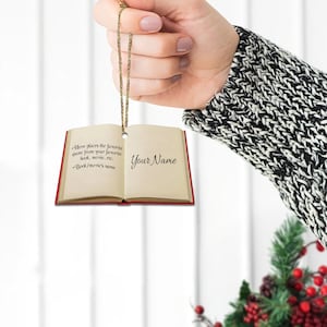 Personalized Reading Book Christmas Ornaments, Book Christmas Ornament ...