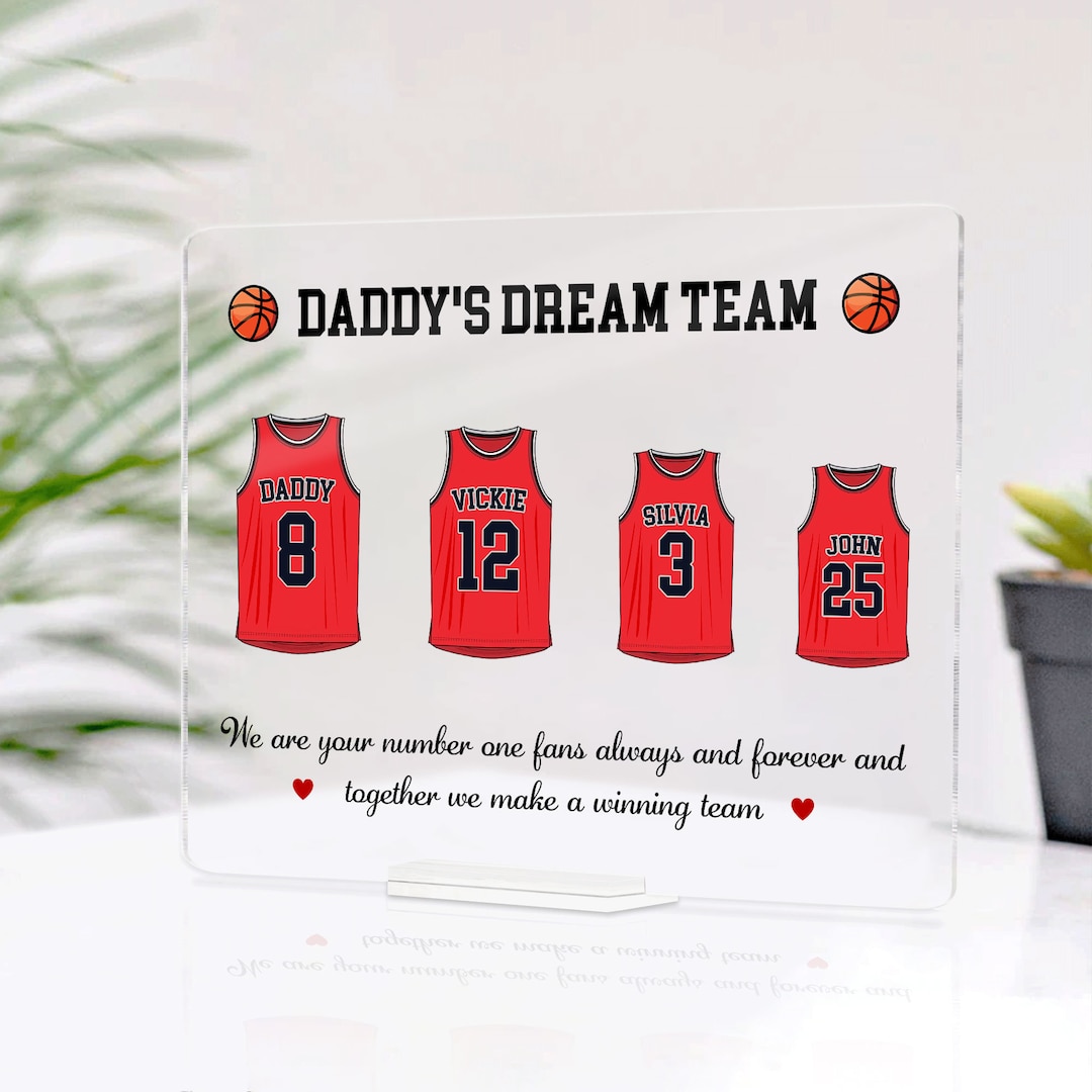 Personalized Dream Team Basketball Plaque: Acrylic Dad Gift - Etsy