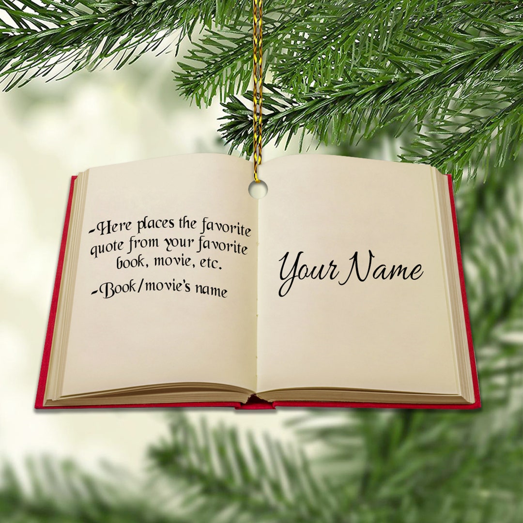 Personalized Reading Book Christmas Ornaments, Book Christmas Ornament ...