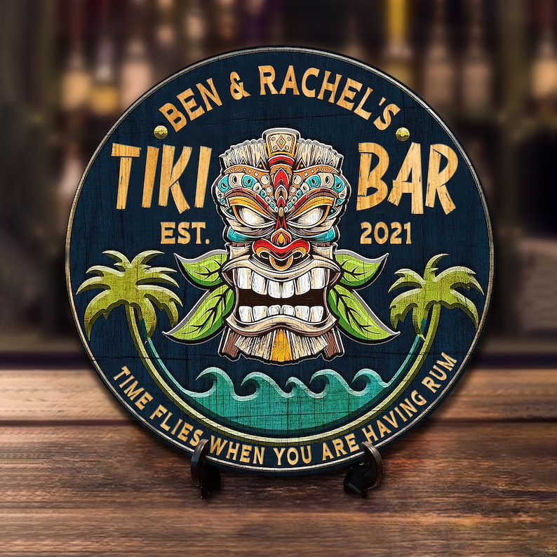 Personalized Tiki Bar Wood Signs Tiki Bar Signs, Tiki Bar Sign ...