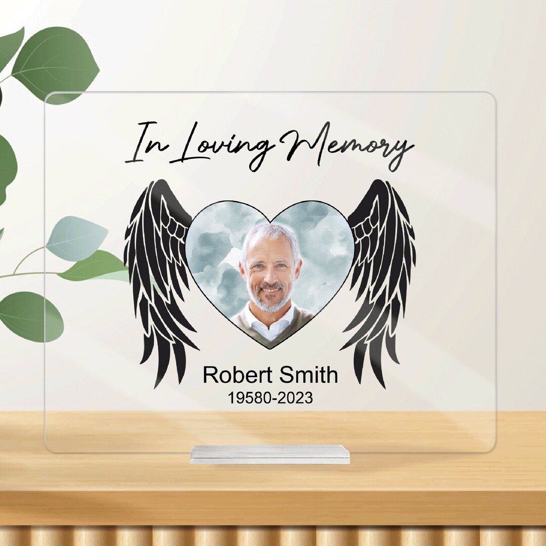 Personalized Sympathy Gift With Photo Memorial Plaque Sign, in Loving ...