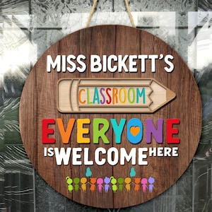 Personalized Classroom Wooden Sign, Back to School Wood Sign, Teacher ...