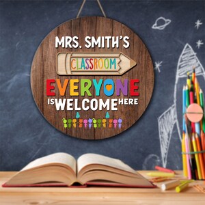 Personalized Classroom Wooden Sign, Back to School Wood Sign, Teacher ...