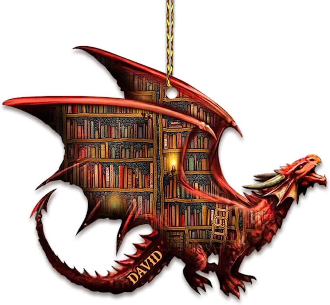 Personalized Dragon Book Ornament Customized Gift for Book - Etsy