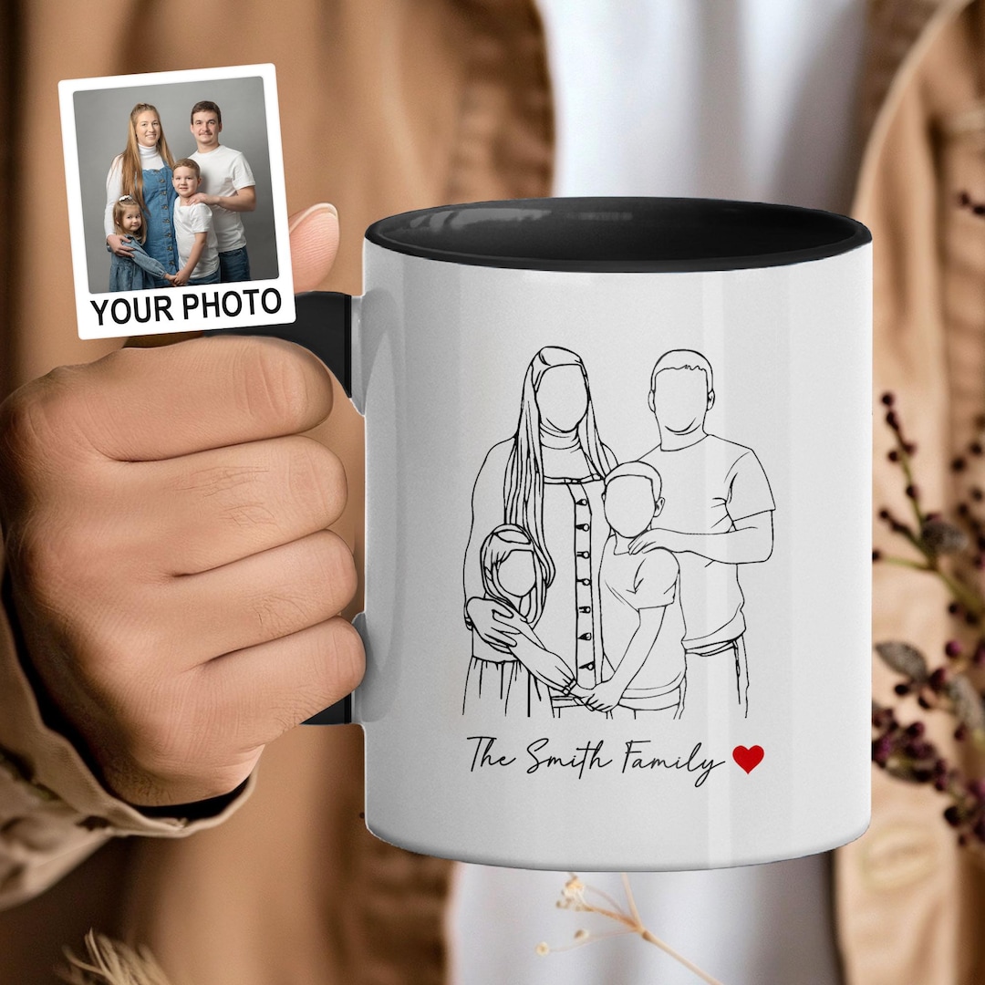 Personalized Photo Mug Gift for Family, Custom Portrait From Photo for ...