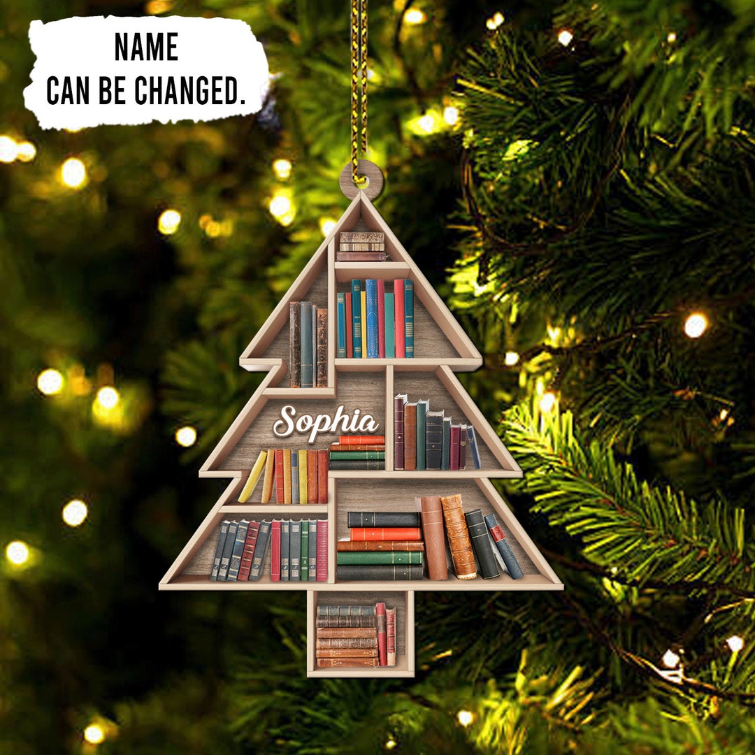 Personalized Christmas Book Ornament, Christmas Book Tree Ornament ...