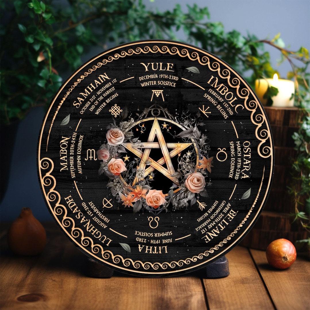 Personalized Wheel of the Year Sign, Ace of Pentacles Wheel of the Year ...