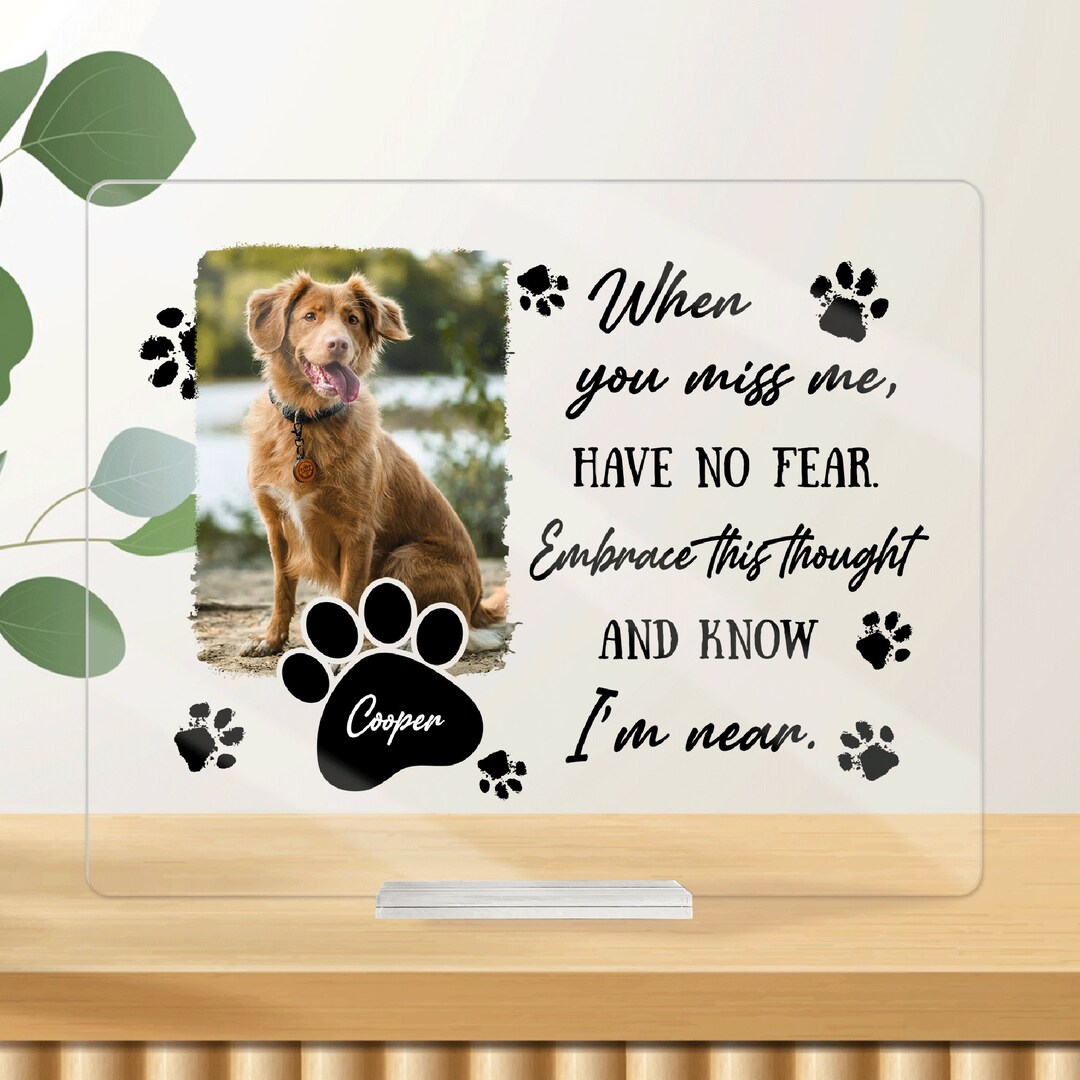 Personalized Acrylic Sign Pet Memorial Gift With Photo, Dog Memorial ...