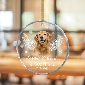 Personalized Dog Memorial Crystal Ornament, Pet Memorial Ornament, in ...