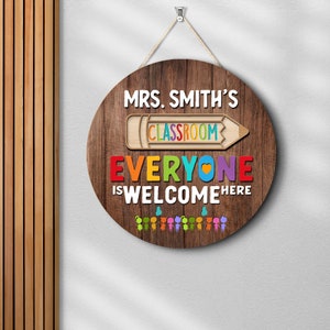 Personalized Classroom Wooden Sign, Back to School Wood Sign, Teacher ...