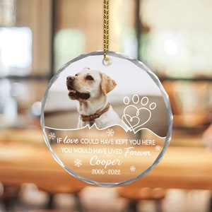 Personalized Dog Memorial Crystal Ornament, Pet Memorial Ornament, in ...