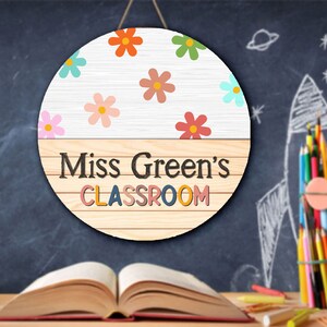 Personalized Classroom Wooden Sign, Teacher Wooden Sign Classroom Decor ...