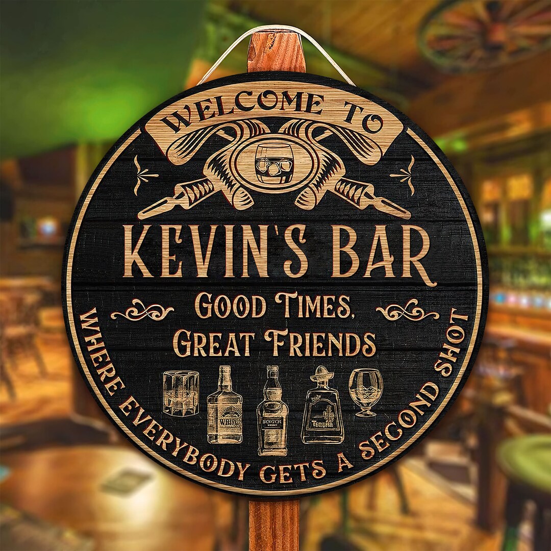 Personalized Bar Wood Sign, Bar Sign, Whisky Bar Wooden Signs, Bar ...